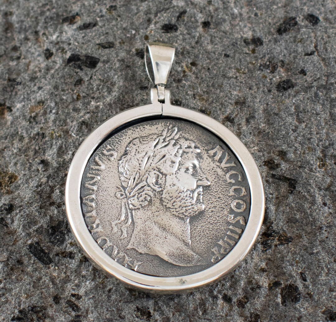 Emperor Hadrian Sterling Silver Medallion Coin Pendant - Rome Favorites ...