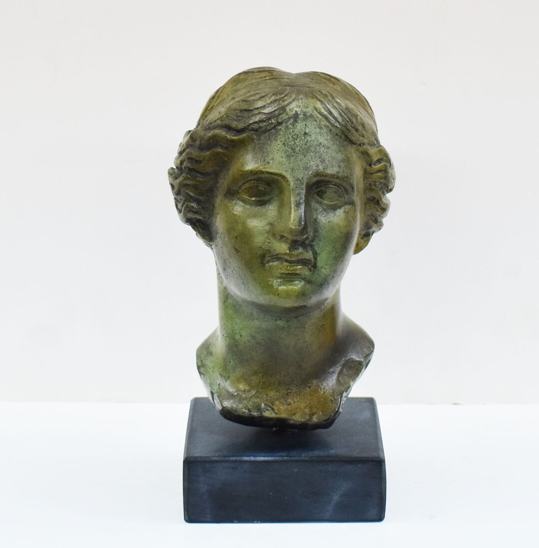Aphrodite Bronze Bust With Marble Base Venus Goddess of Beauty Love ...