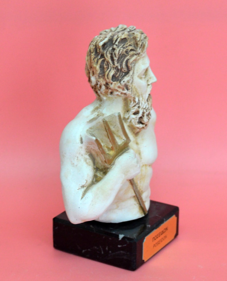 Bust of Poseidon Olympian God of the Sea, Earthquakes, and Horses ...