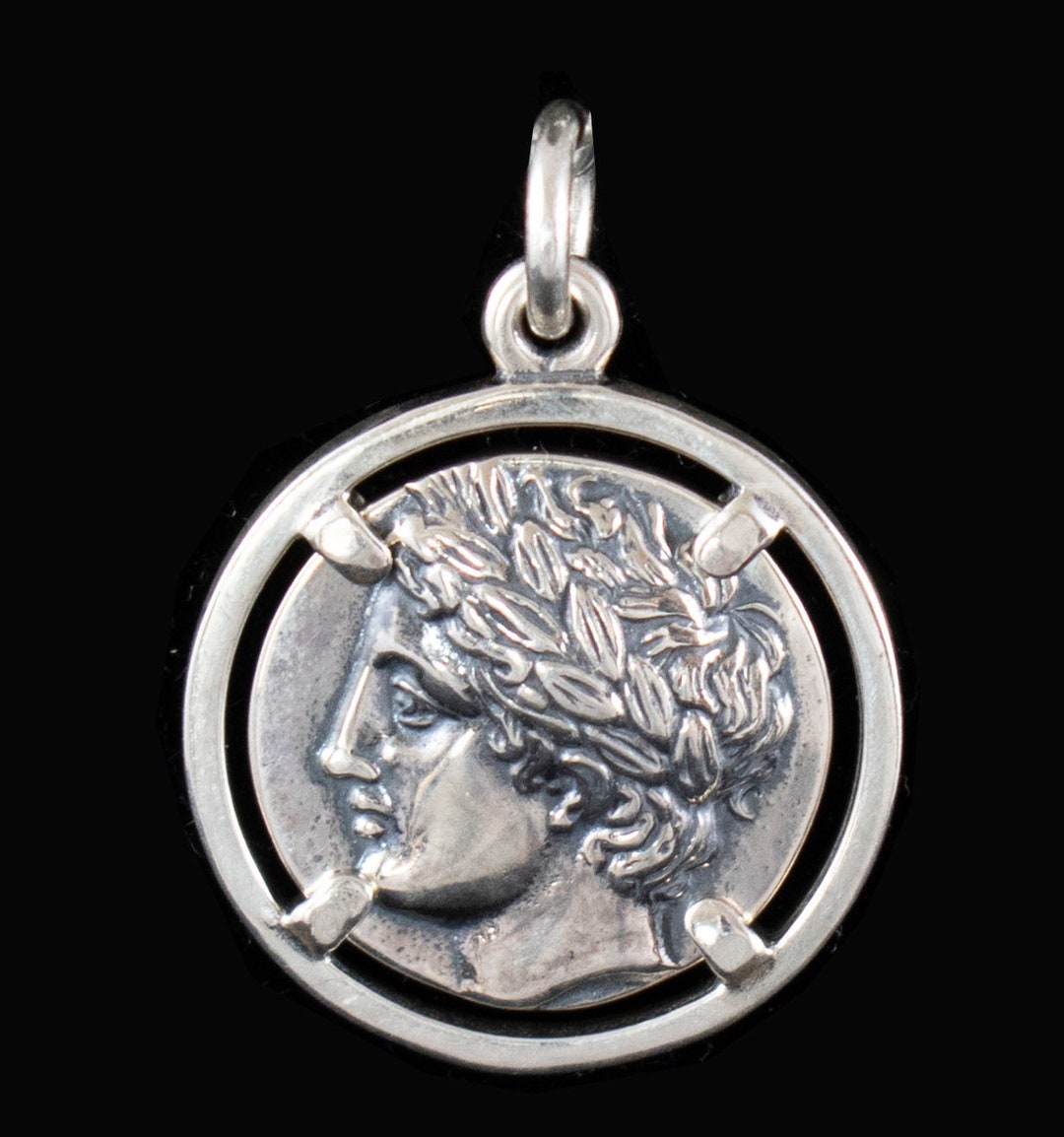 Apollo Tetradrachm - Silver Pendant Like Ancient Greek Coin - God of ...