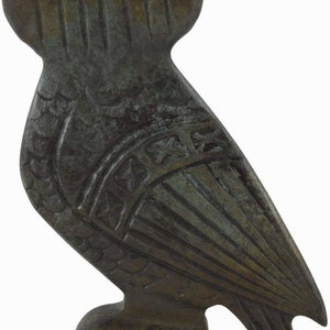Owl of Wisdom-small Flat Bronze Figure-symbol of Knowledge Intelligence ...