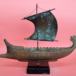 Ship With Marble Base Inspired by Ancient Greek Penteconter,forerunner ...