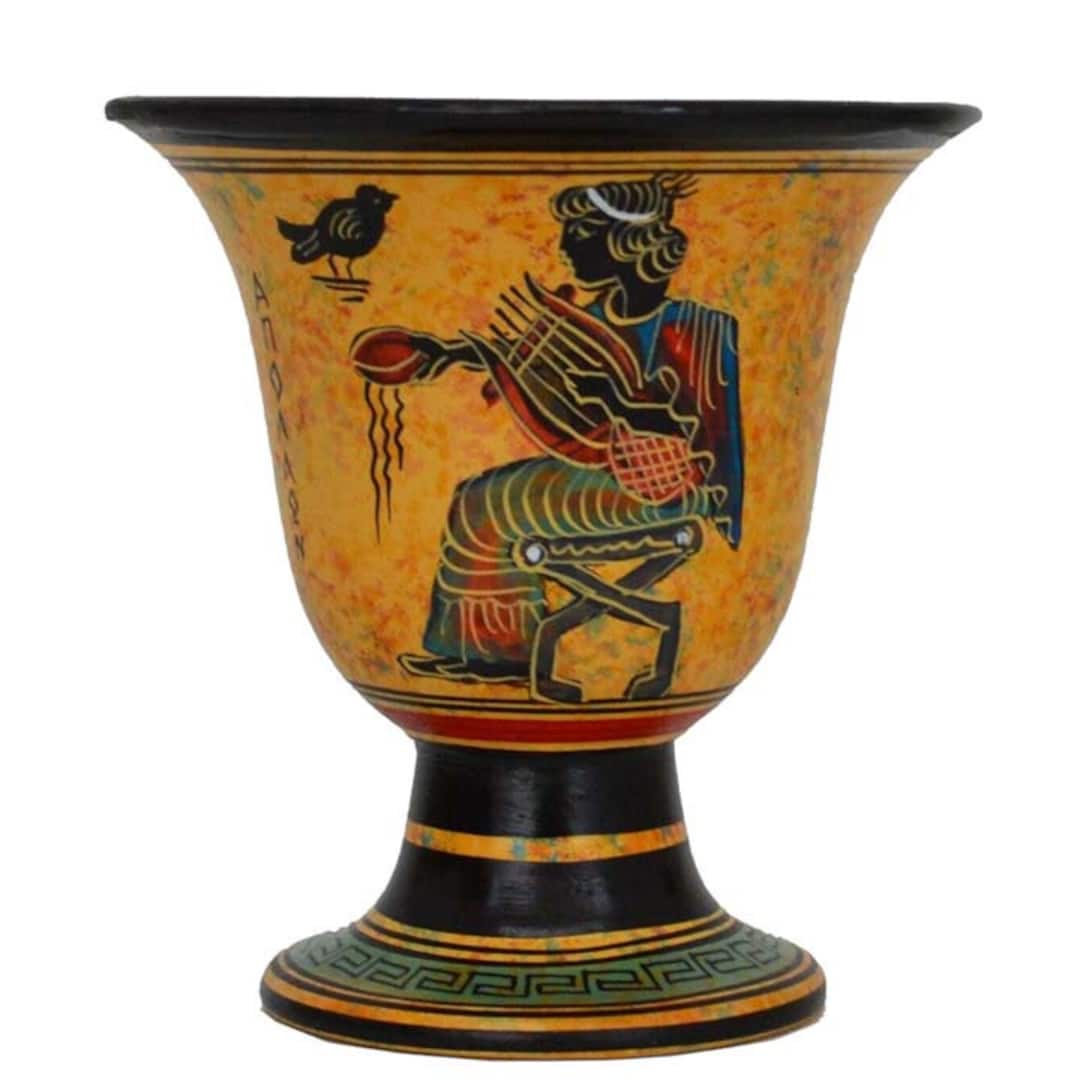 Hand-painted Pythagoras Fair Cup Depicting God Apollo Hand-painted ...