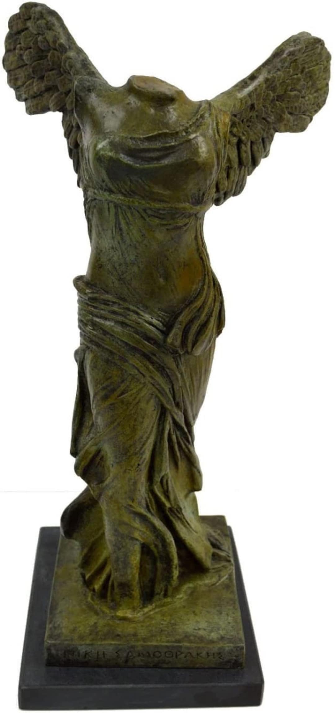 Nike of Samothrace-bronze Statue-marble Base-winged Goddess of Victory ...