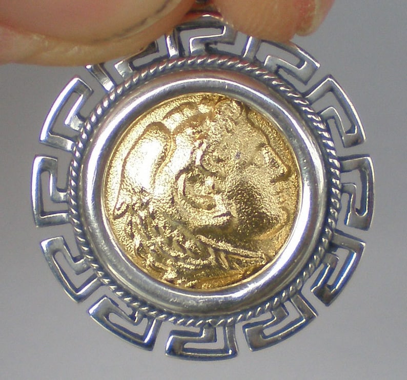 Alexander the Great Hercules Silver Coin Pendantgold Plated - Etsy