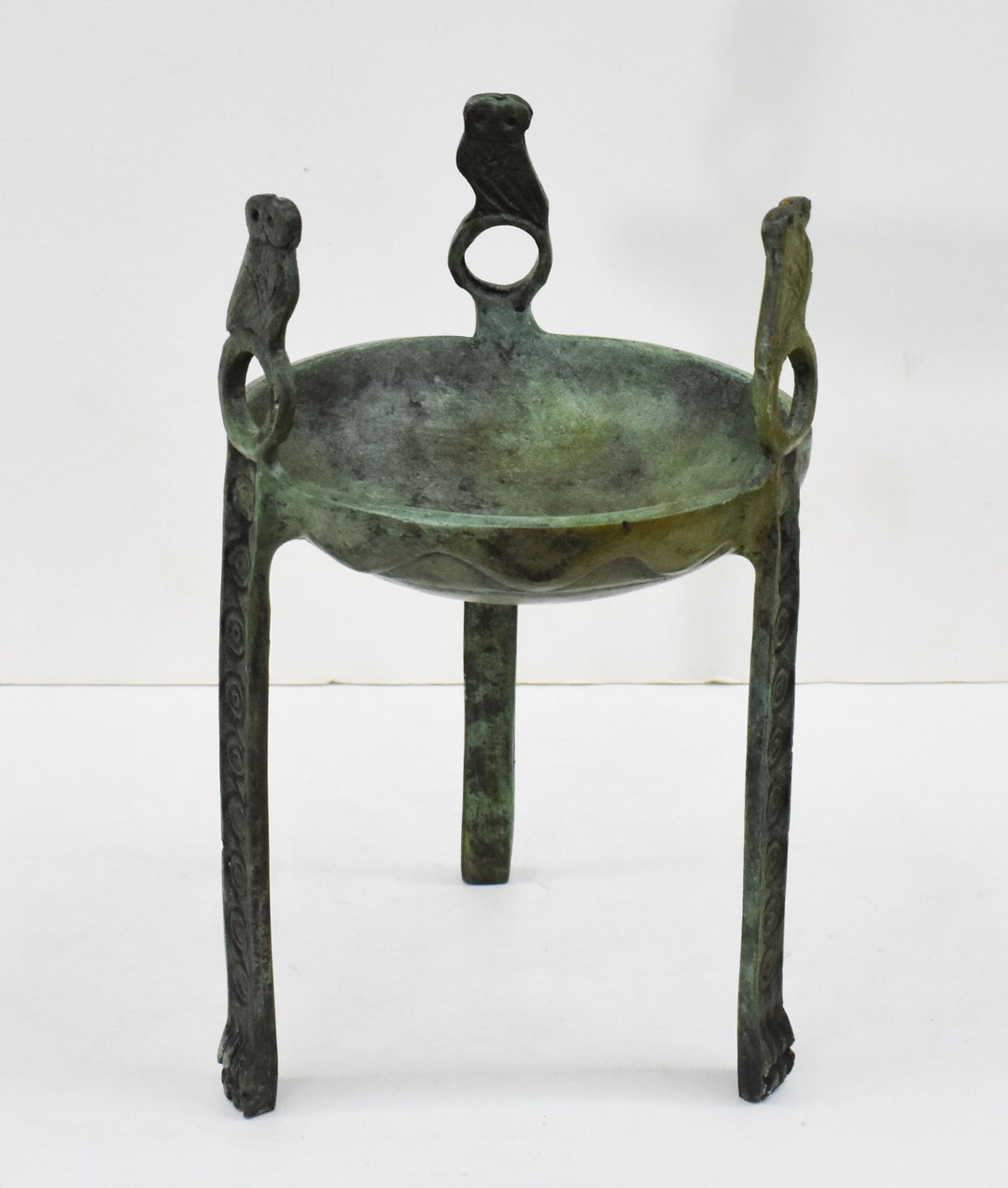 Mini Bronze Tripod Decorated With Owls Used as Seat,cauldron,trophy ...