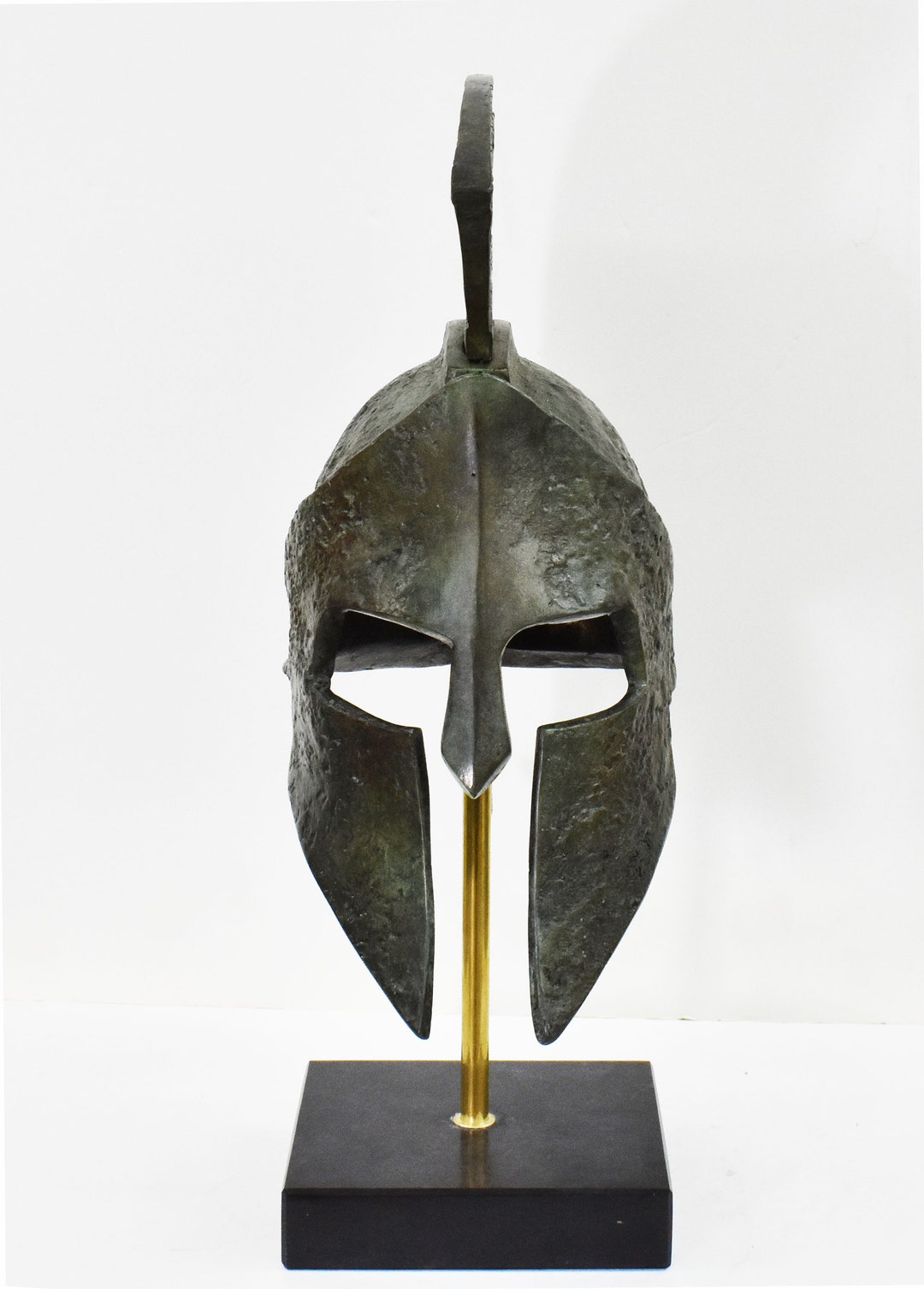 Bronze Spartan Crested Helmet-marble Base-king Leonidas-thermopylae 300 ...