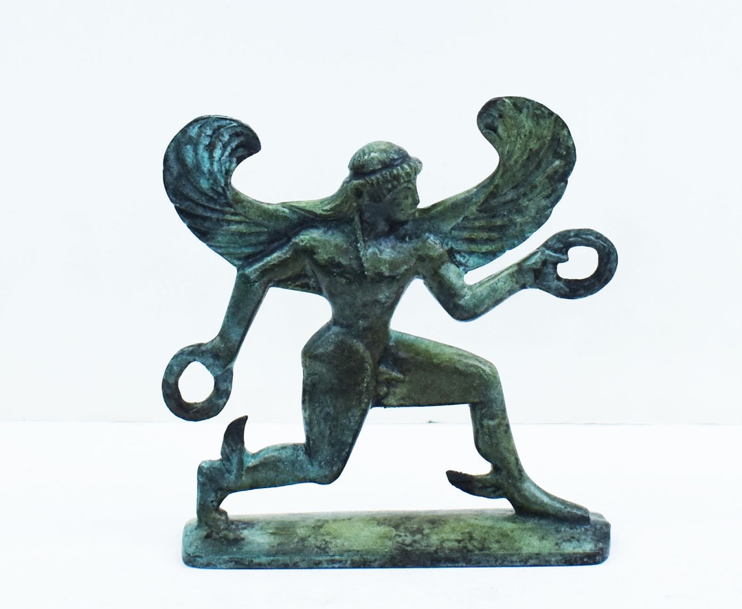 Boreas Mini Bronze Statue - Winged God of Winter and the North Wind ...