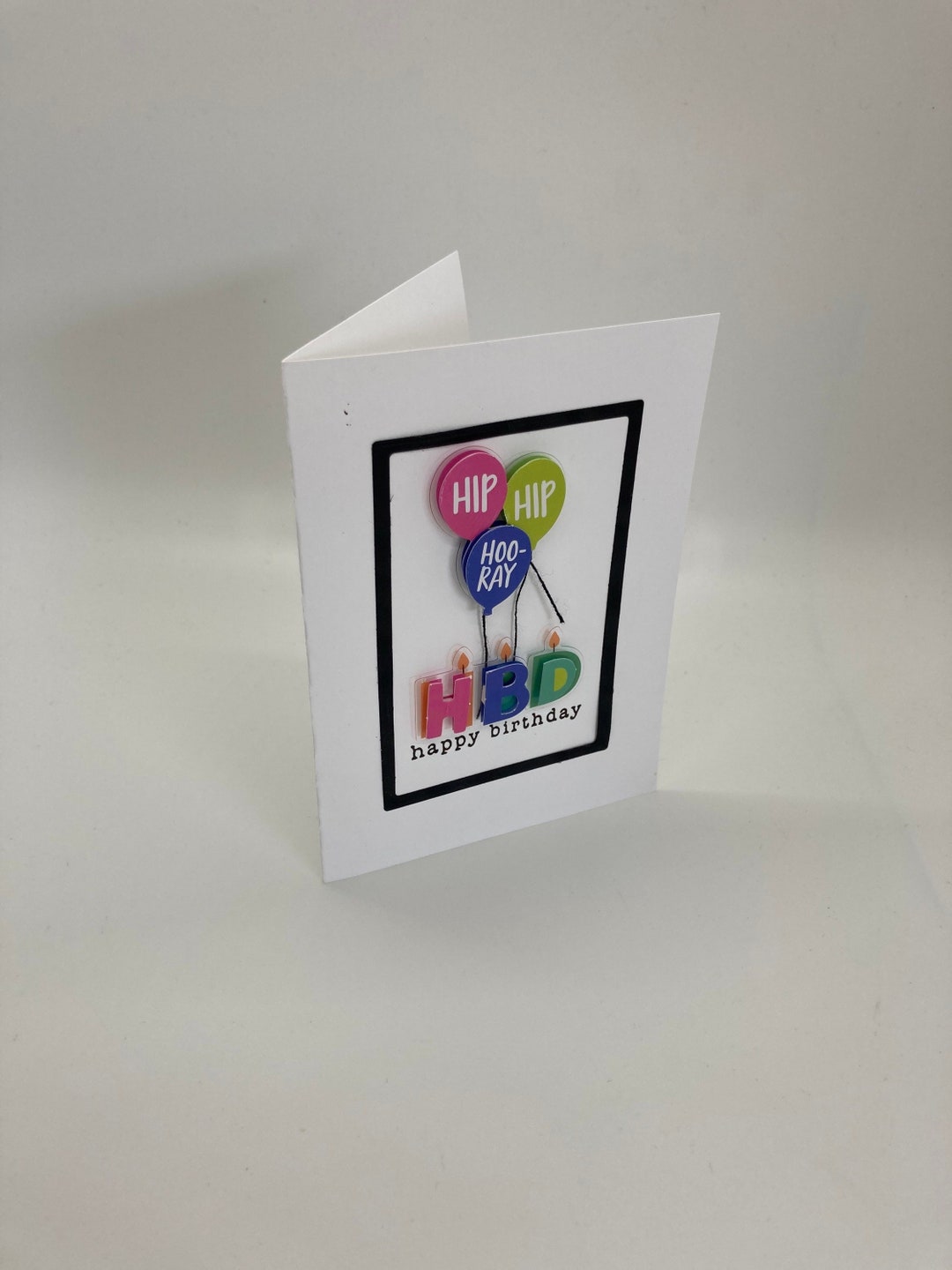 Handmade HBD Balloons Birthday Card - Etsy