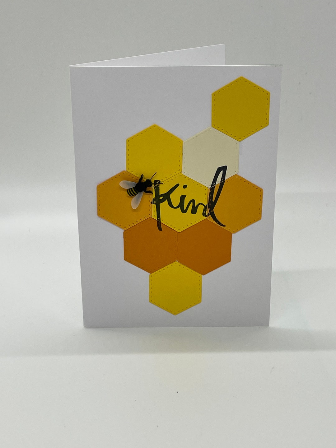 Handmade Bee Kind Greeting Card - Etsy
