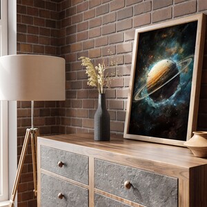 Planet Saturn Print | Space Wall Art Decor | Saturn Poster | Printable ...