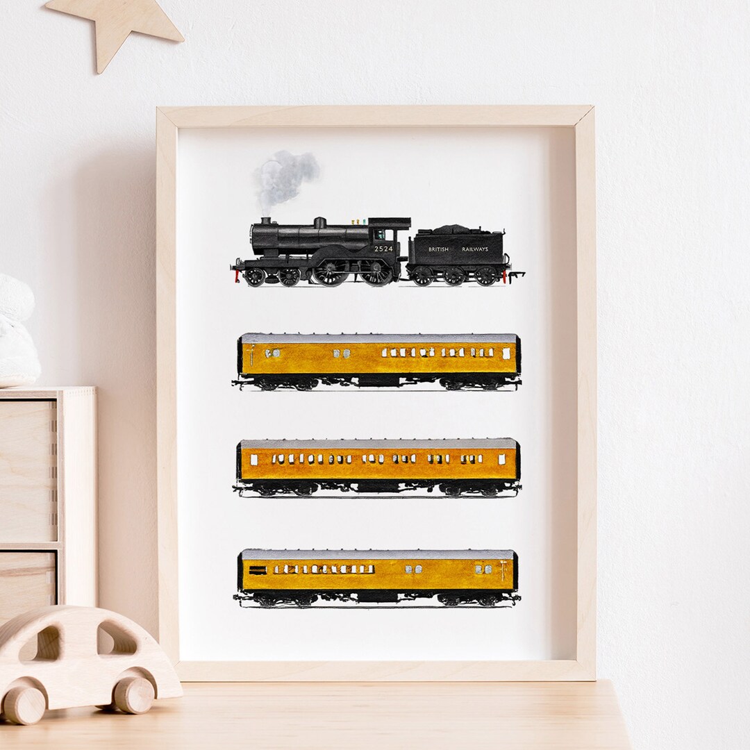 Kids Room Train Print | Locomotive Train | Train Poster | Train Nursery ...