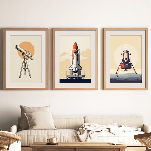 Retro Space Poster - Etsy