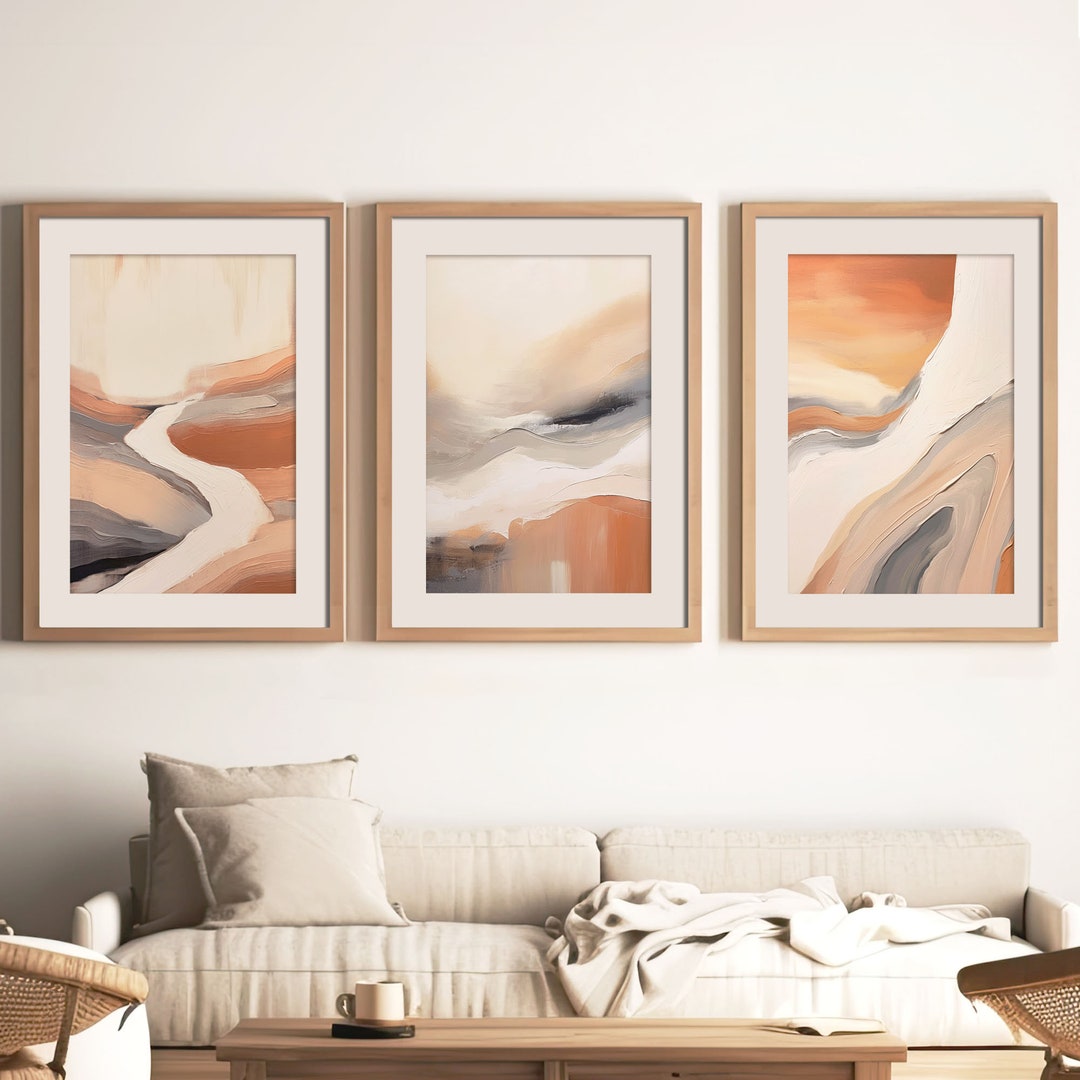 Abstract Acrylic Prints set of 3 Modern Contemporary Wall Art Decor ...