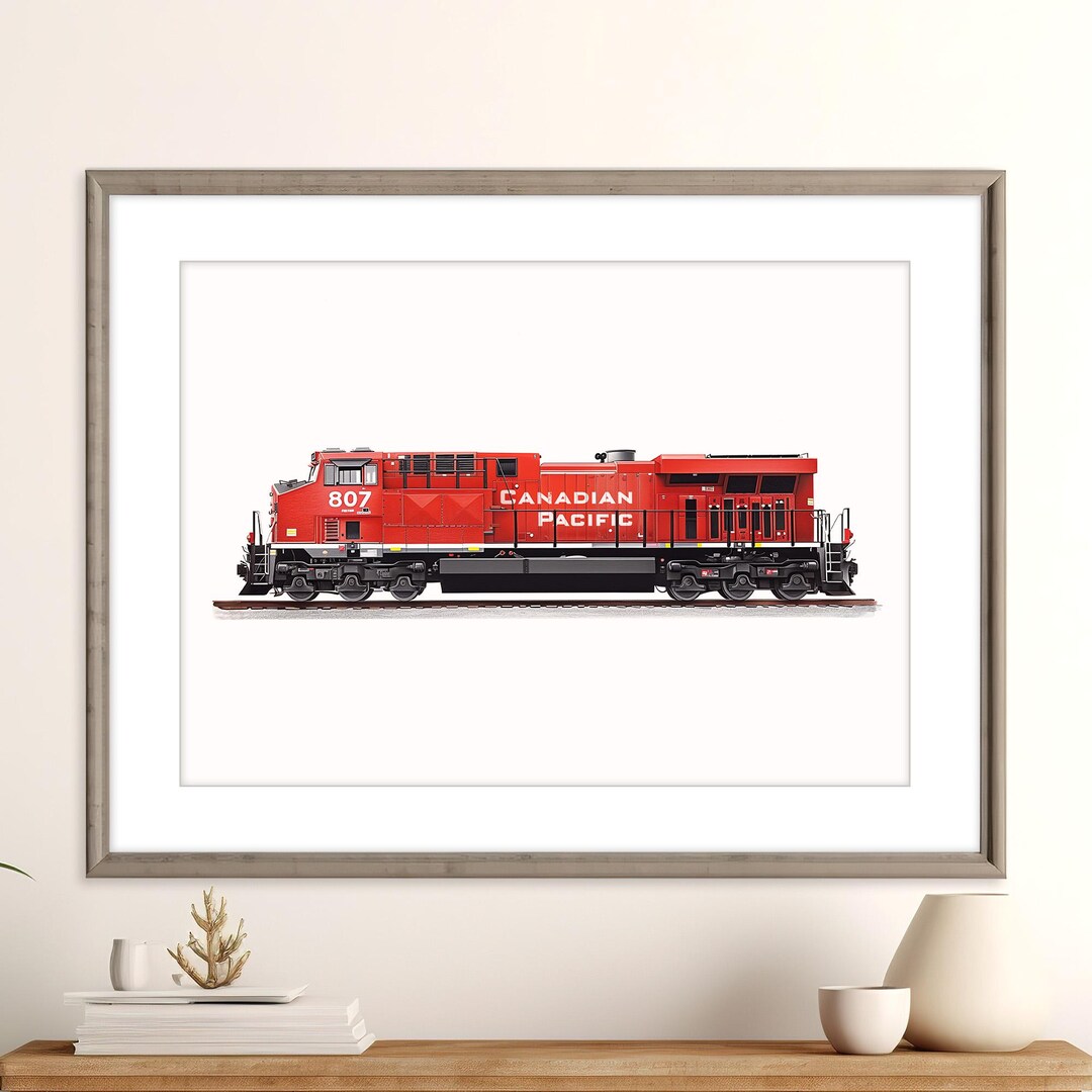 Canadian Pacific Locomotive Print | Printable Railroad Art | Digital ...