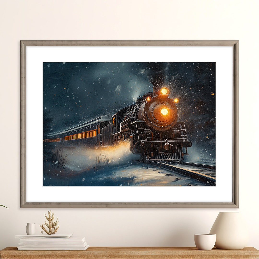 The Polar Express Train Print | Winter Scene | Train Art Poster ...