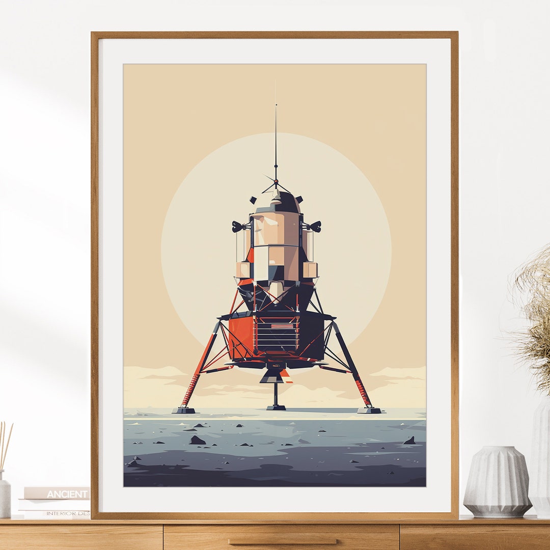 Retro Apollo 11 Print | Space Exploration Wall Art Decor | Retro Apollo ...