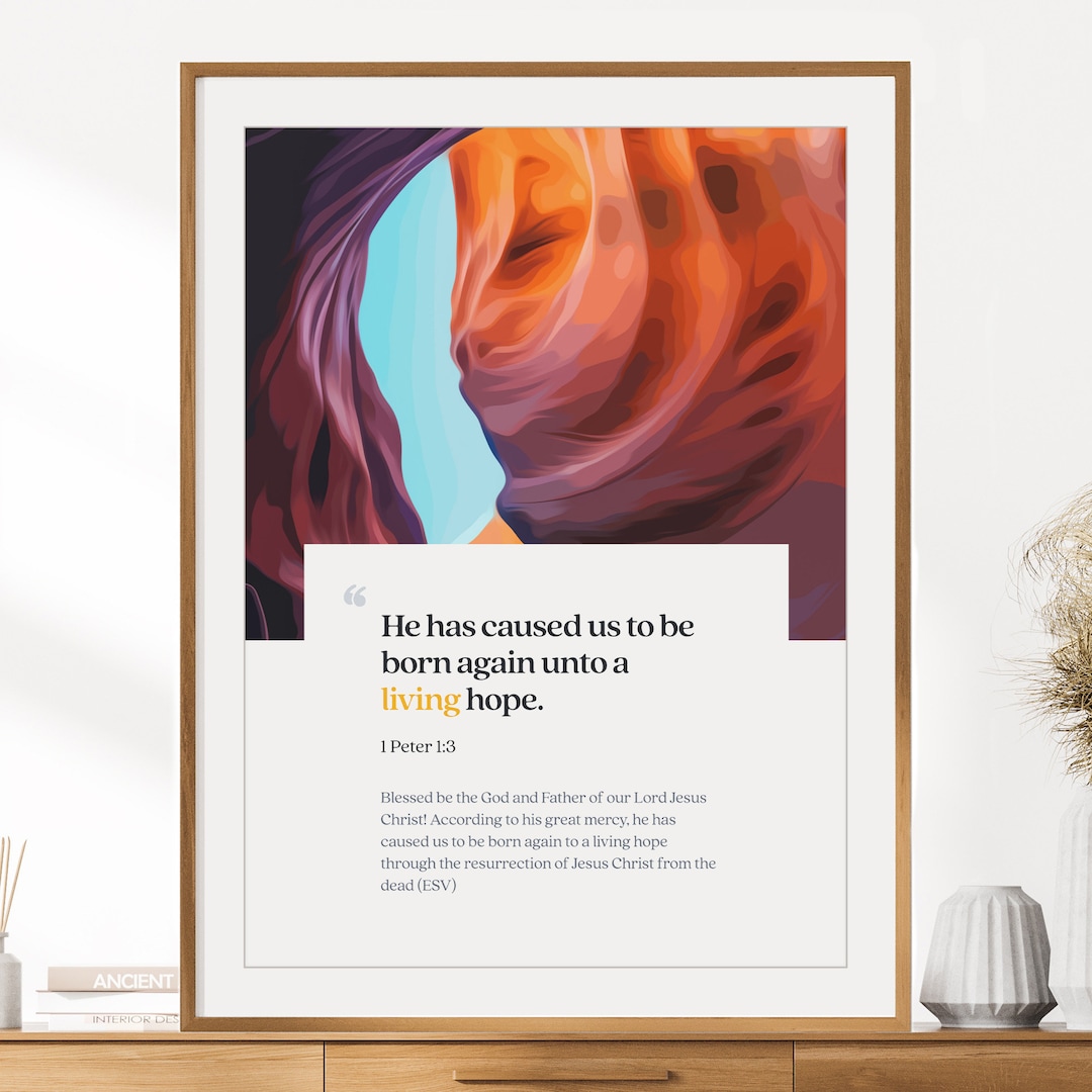 1 Peter 1:3 Print | Bible Verse Wall Art | Christian Artwork ...