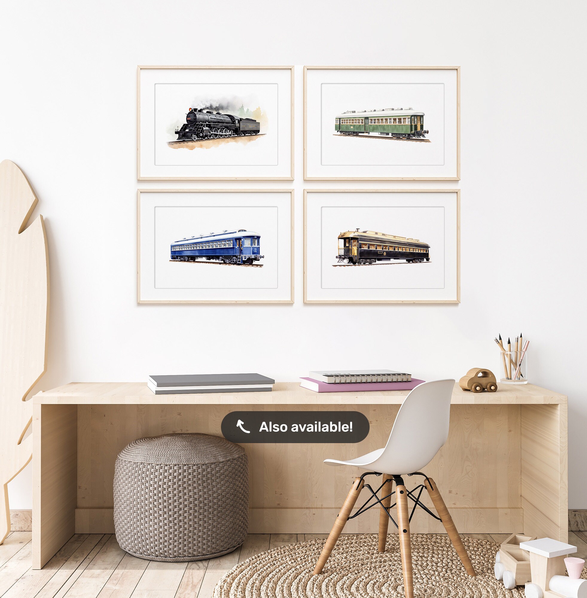 Diesel Train Print (blue) | Digital Printable Wall Art | Train Poster ...