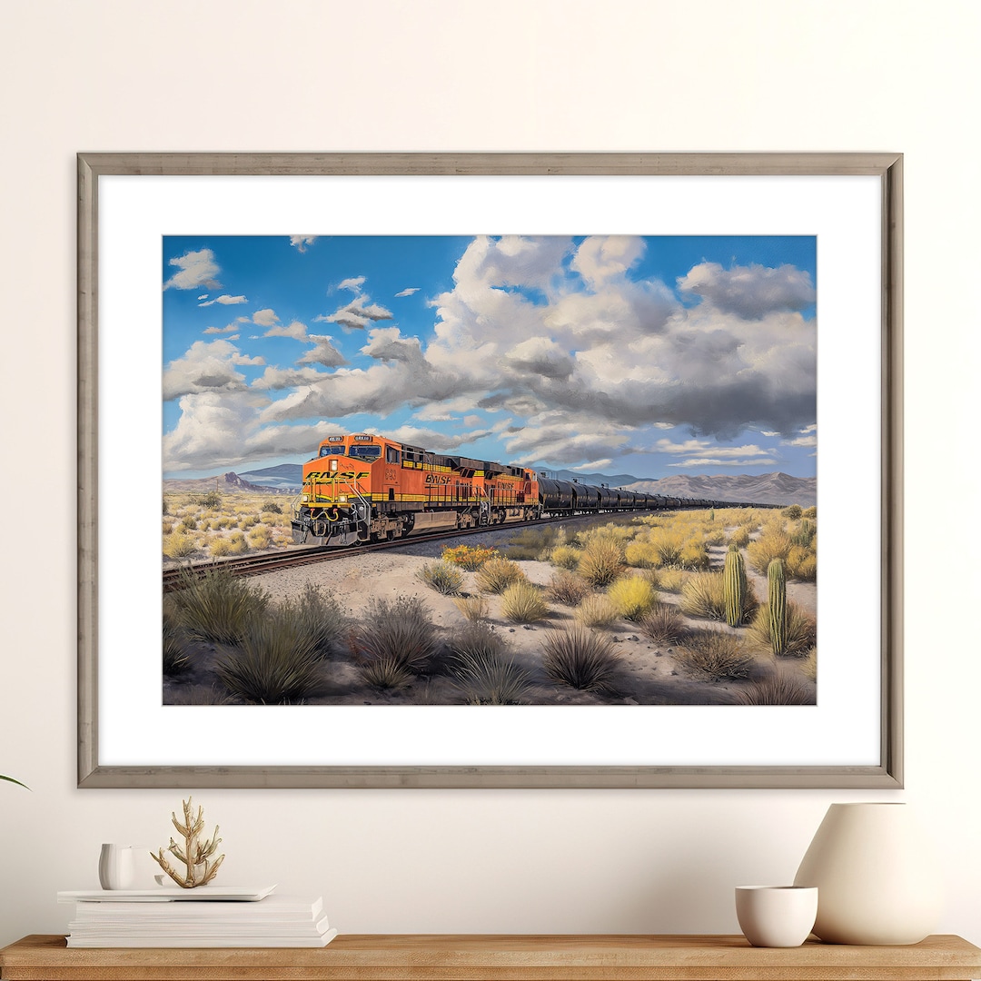 BNSF Train Print | California Desert Landscape | BNSF Oil Tanker ...