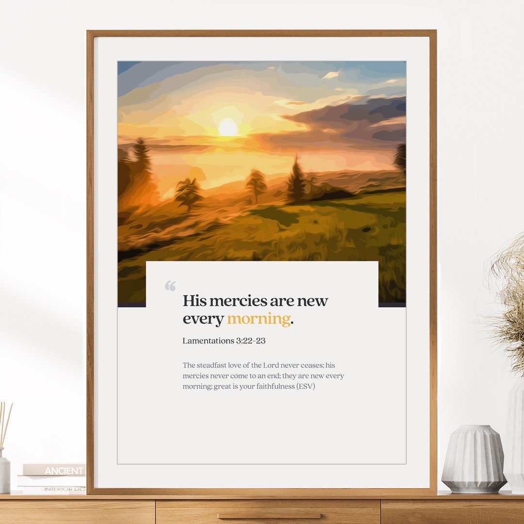 Lamentations 3:23 Print | Bible Verse Wall Art | Christian Artwork ...