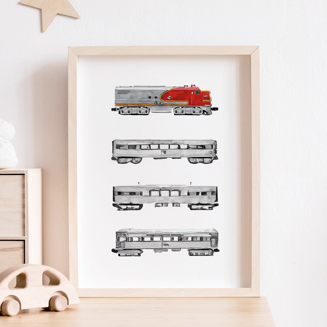 Kids Room Train Print | Locomotive Train | Train Poster | Train Nursery ...