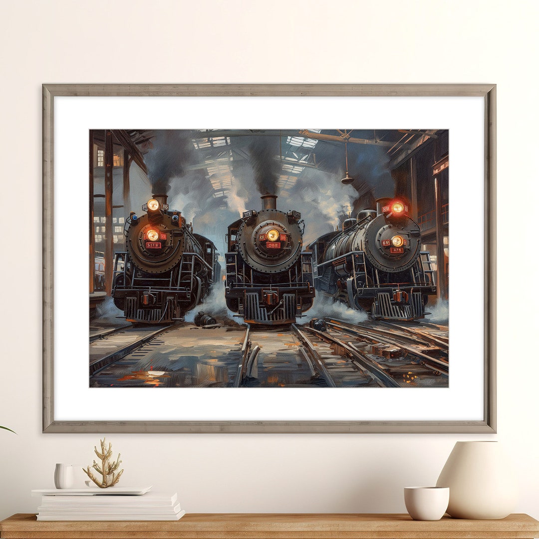 Strasburg Railroad Steam Trains Print | Vintage Steam Train Print ...