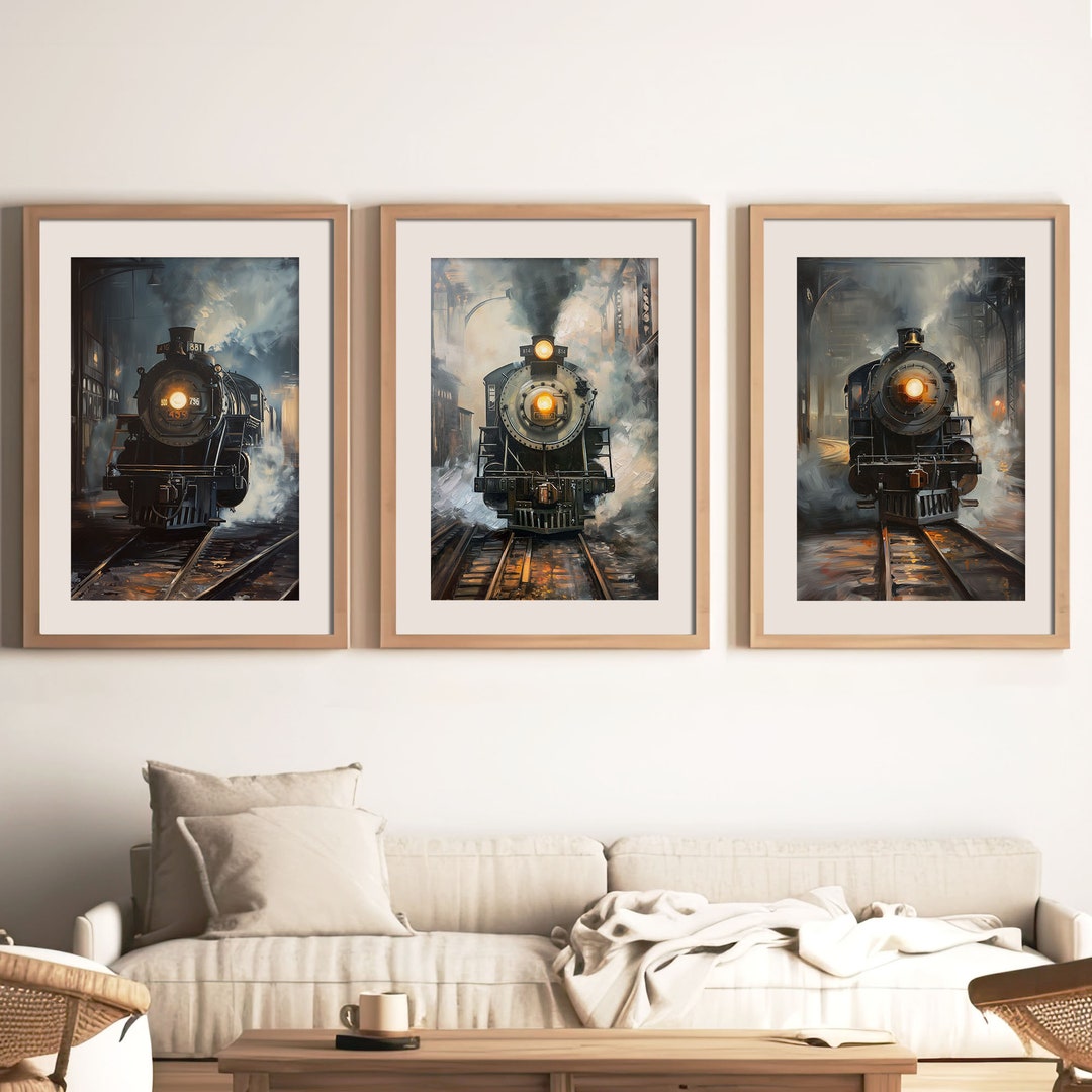 Steam Train Prints set of 3 Strasburg Railroad Vintage Steam ...