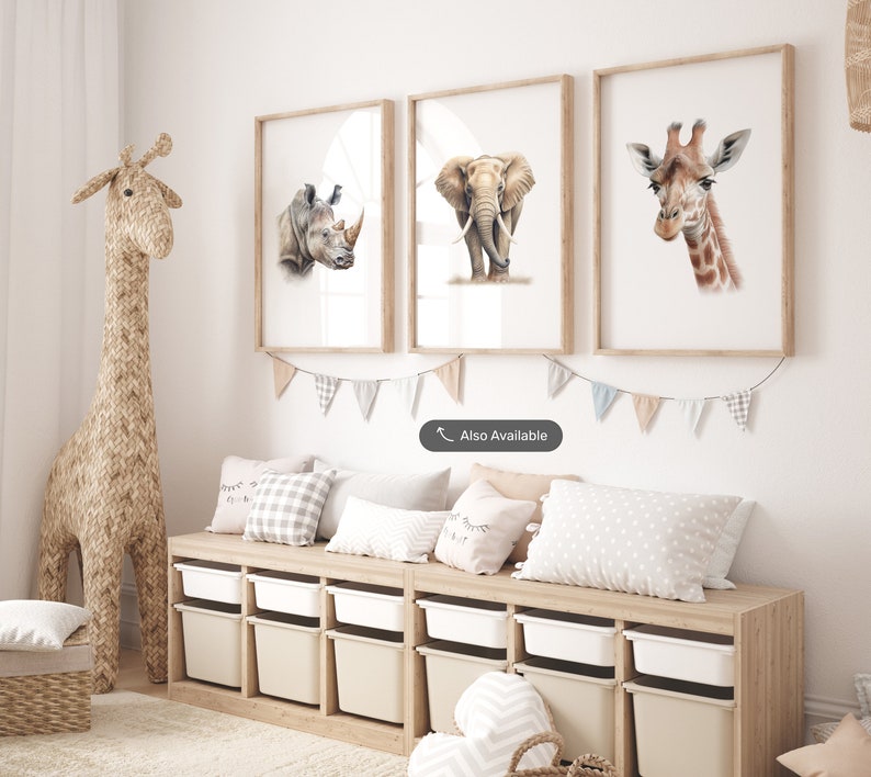 Pig Print Animal Portrait Pig Wall Art Nursery Decor - Etsy