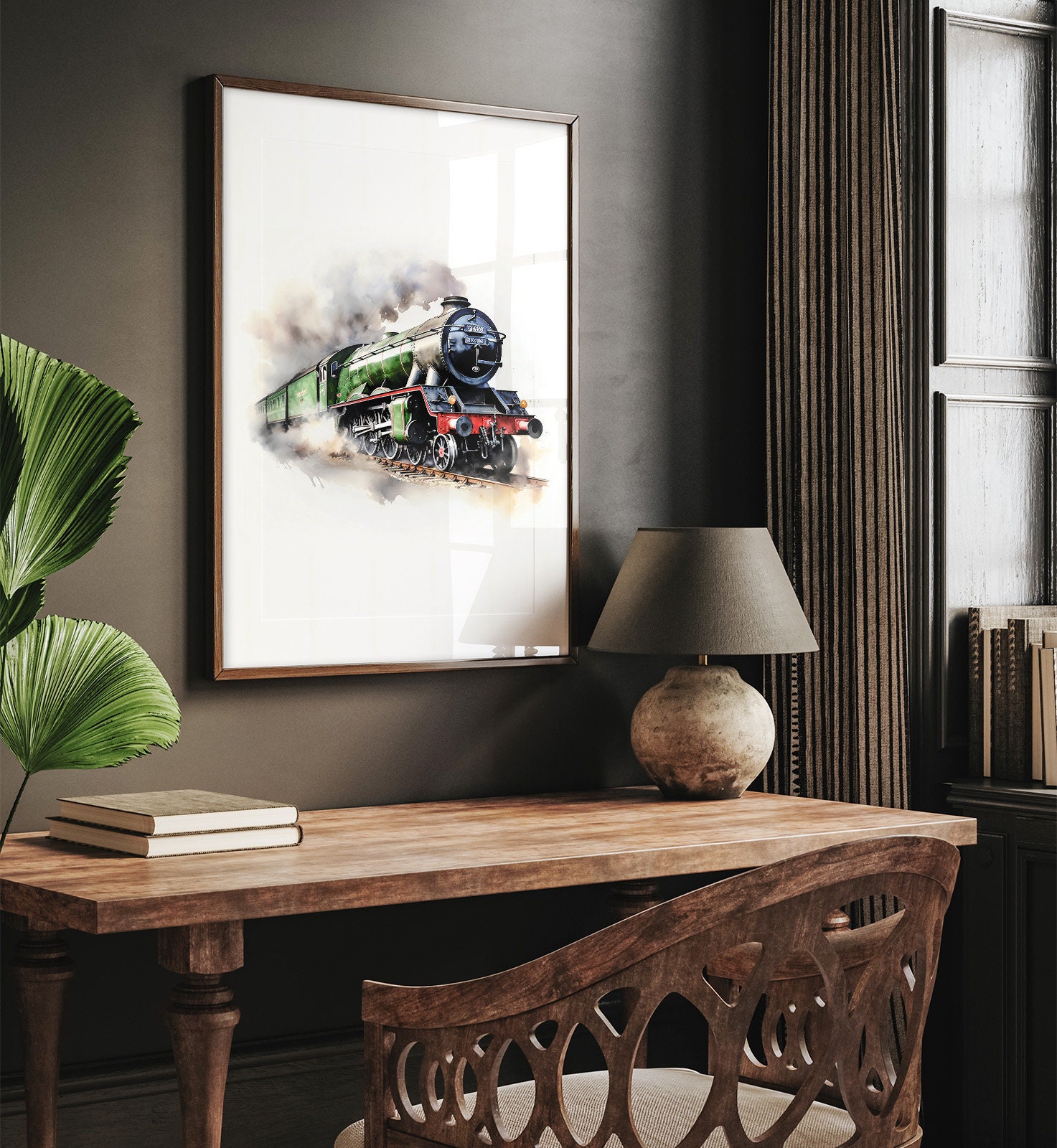 Flying Scotsman Steam Train Print Vintage Train Print Train Poster Railroad Wall Art Boys Room ...