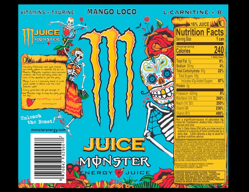 Monster Mango Loco Skinny Stainless Steel Tumbler 20 25 or 30 | Etsy