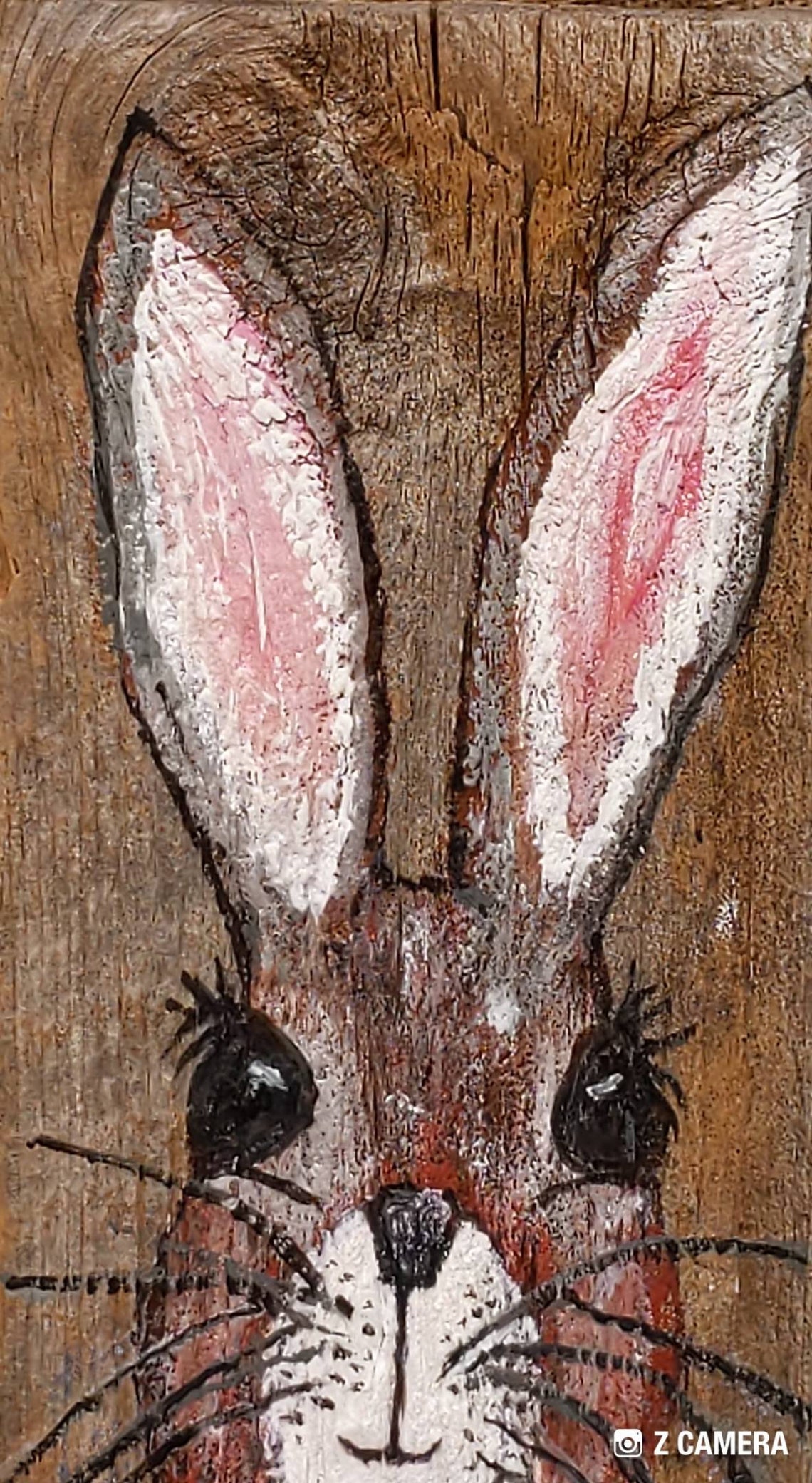Rabbit Painted With Acrylic on Repurposed Barnwood.ships Free in ...