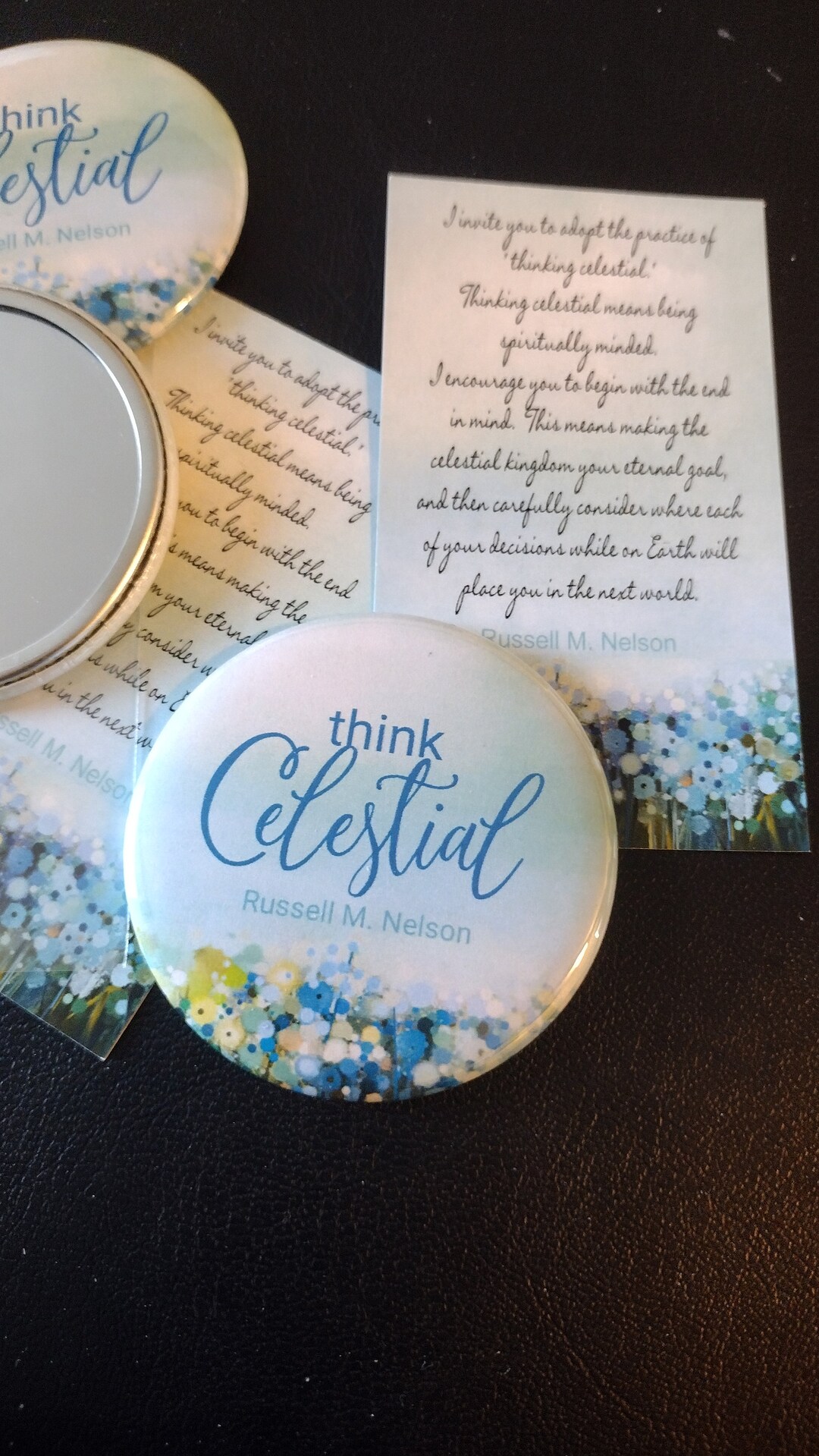 Think Celestial, 2.25" Pocket Mirror, Relief Society Birthday, Welcome ...