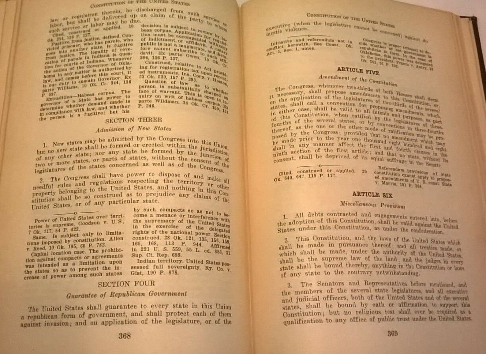 Constitution of Oklahoma and Enabling Act - 2nd Edition SIGNED by ...