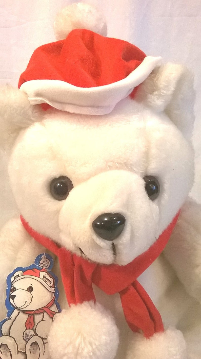 Vintage 20" Burli Bear With Original Tags, Hat & Scarf (1986) - Etsy