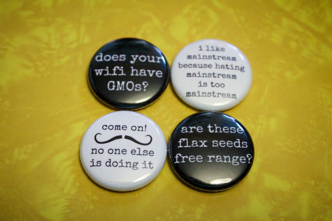 Anti-hipster Pack 1 Inch Pin Back or Magnet Back Buttons - Etsy