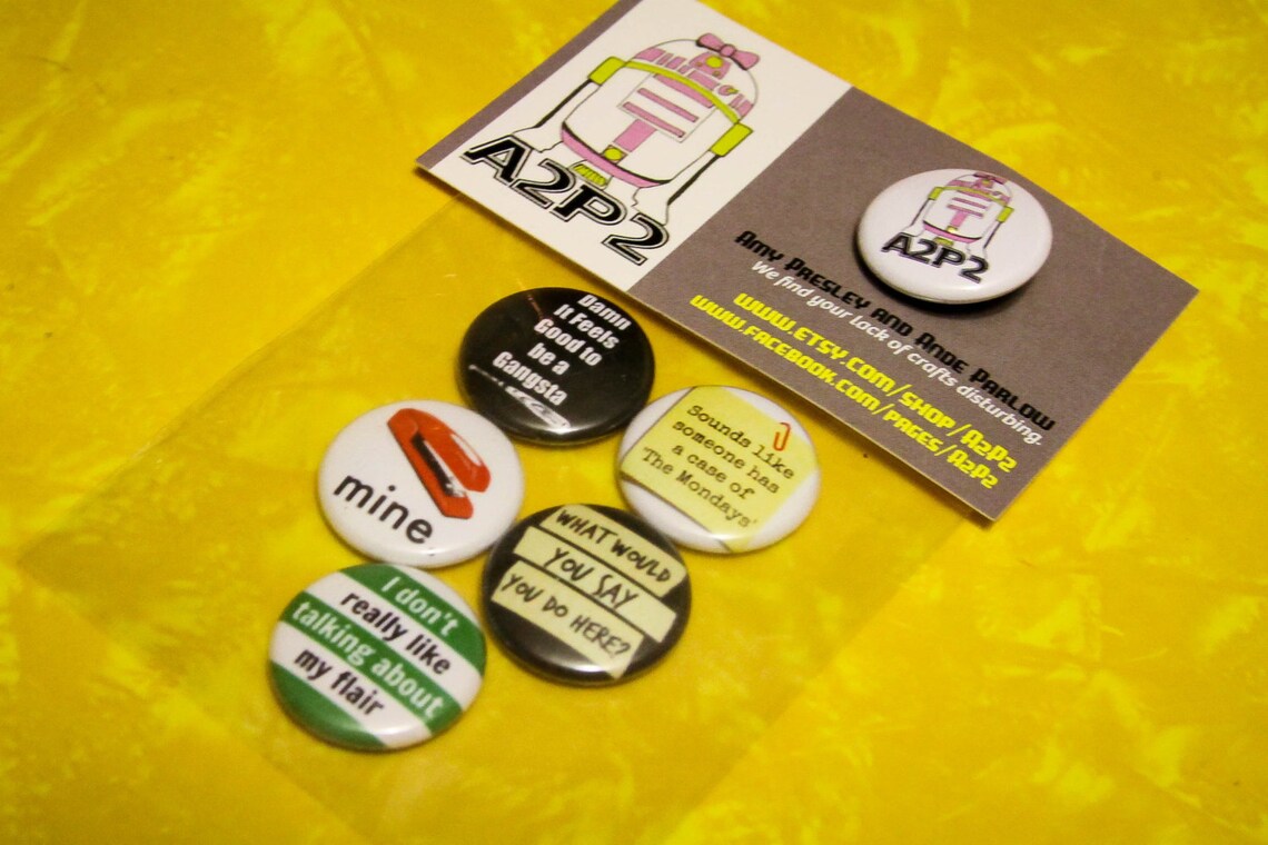5 Pack - 1" OFFICE SPACE Pin Back Buttons or Magnets - Etsy
