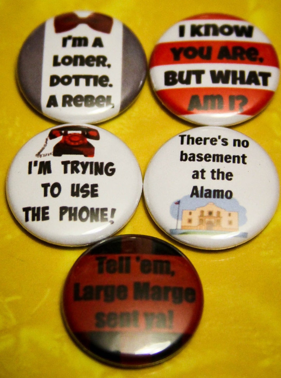Pee Wee Set of 5 - 1" Pin Back Buttons or Magnets - Etsy