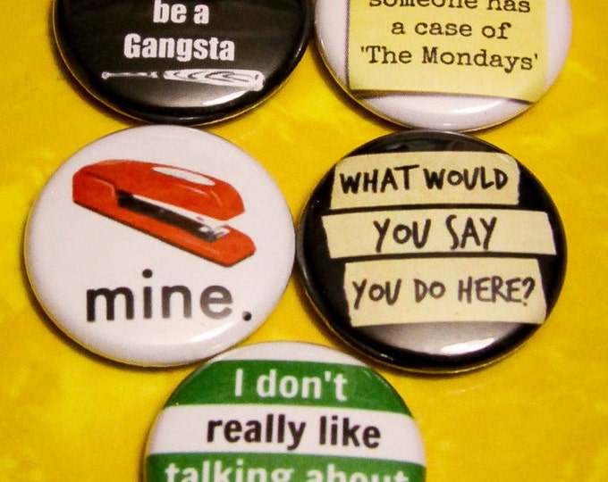 5 Pack - 1" OFFICE SPACE Pin Back Buttons or Magnets - Etsy