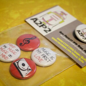 Music Lover 4 Pack - 1 Inch Pin Back or Magnet Back Buttons - Etsy