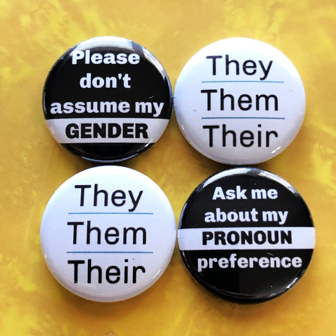 Gender Pronouns - They/them/their 1" Pin Back or Magnet Back Buttons - Etsy