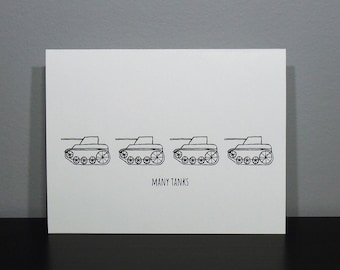 Tanks Thank You Card - Etsy