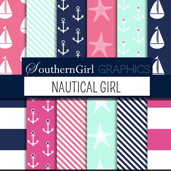 Coral Mint Navy - Etsy