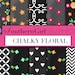Chalkboard Floral Digital Paper: chalky Floral With Bright Pink, Aqua ...
