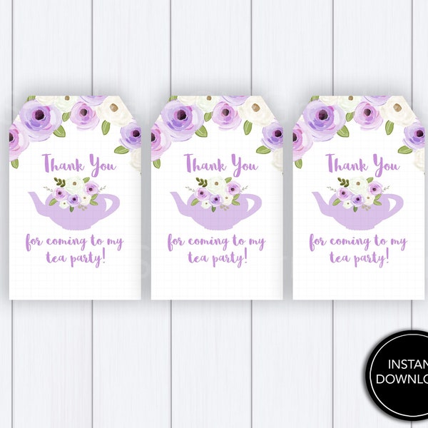 Tea Party Favor Tags - Etsy