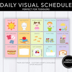 Toddler Visual Schedule Printable: "daily SCHEDULE Chart" Kids Daily ...