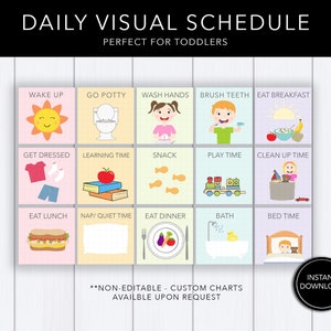 Toddler Visual Schedule Printable: daily SCHEDULE Chart Kids Daily ...