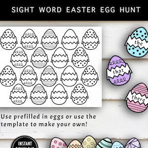 Sight Words Practice Easter Printable - "sight WORD Hunt" Sight Word ...