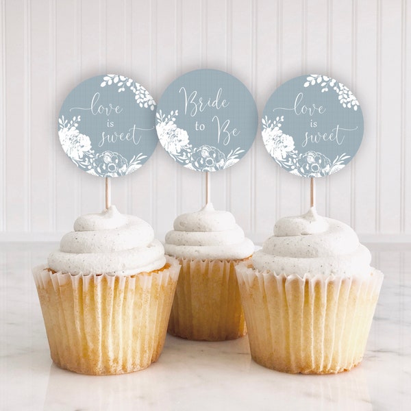Blue Cupcake Toppers - Etsy