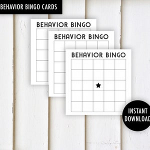 Behavior Bingo Printable Download: "behavior Cards" Behavior Game ...